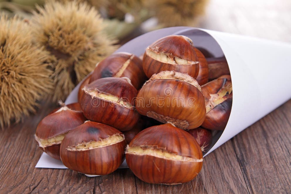 Grilled chestnut stock photo. Image of brown, fried, marron - 27334210