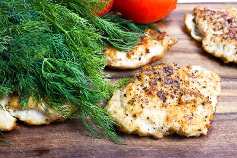 Grilled Chicken Breasts Fillet with Fresh Vegetables Stock Photo ...