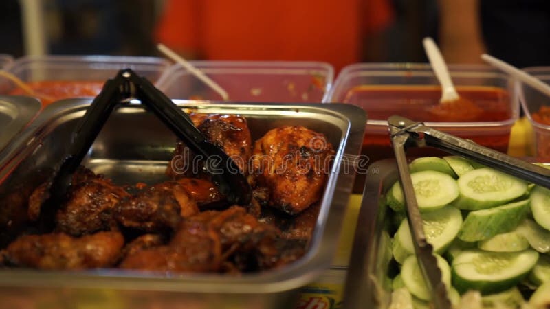 Grilled Chicken on the Buffet Stock Footage - Video of dish, cucumber ...