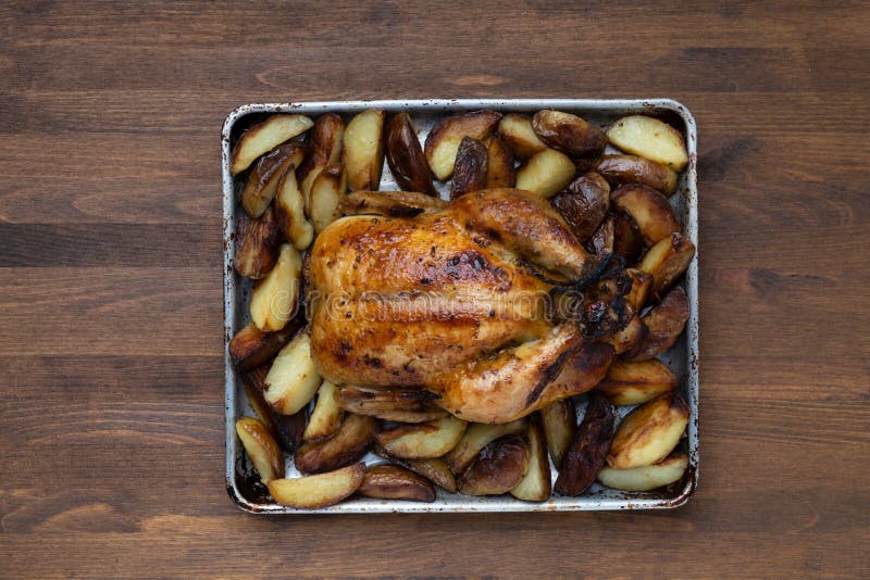 Grilled Chicken Close-up on a Wooden Table Stock Image - Image of ...
