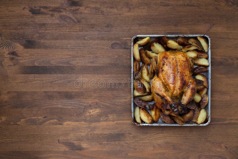 Grilled chicken, top view stock photo. Image of dinner - 234765170
