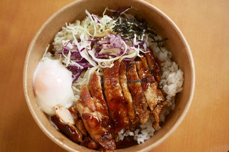 Grilled Chicken , Egg and Fresh Vegetable Salad on Table. Stock Photo ...