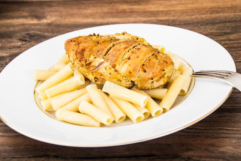 Grilled Chicken Fillet with Pasta Stock Photo - Image of nutrition ...