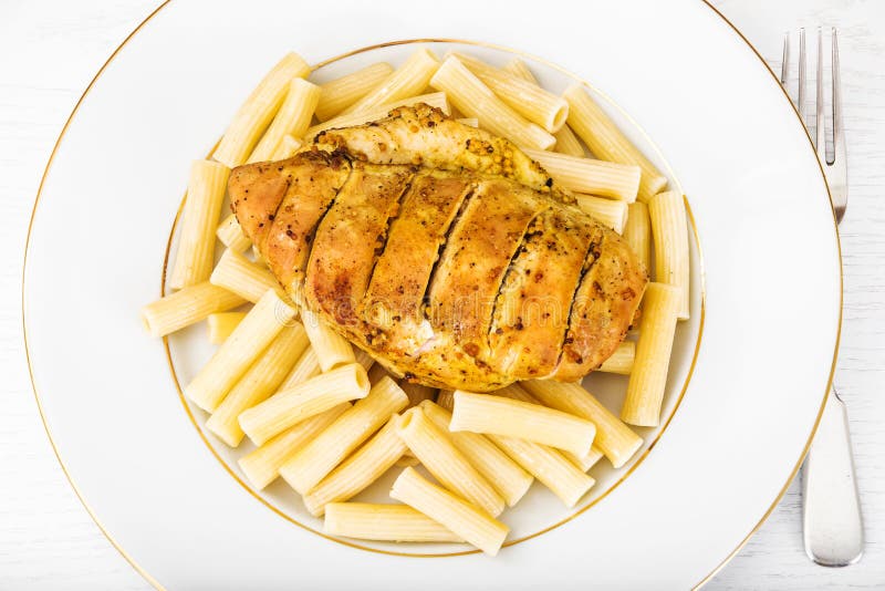 Grilled Chicken Fillet with Pasta Stock Image - Image of branch, dinner ...