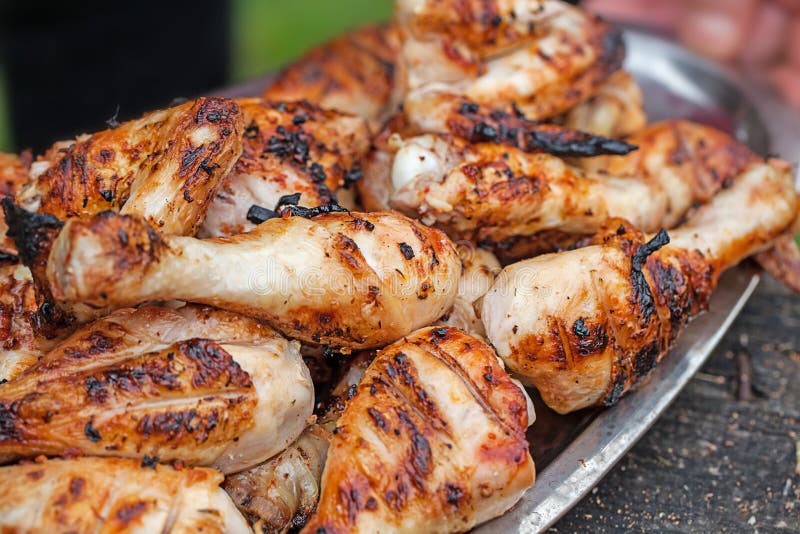 Grilled chicken stock photo. Image of black, meal, chicken - 108424342