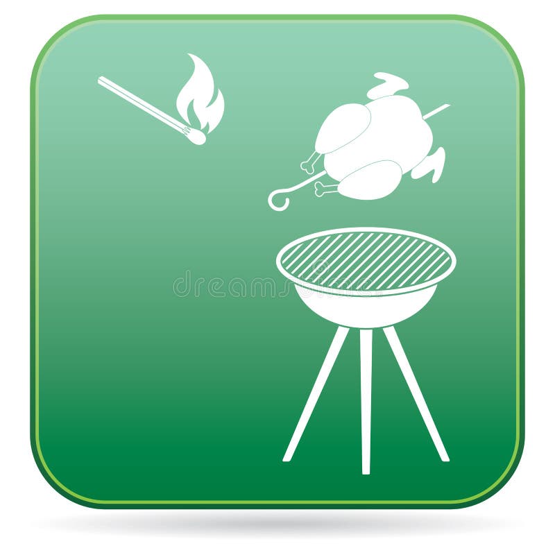 Grilled chicken icon stock vector. Illustration of brazier - 123556547