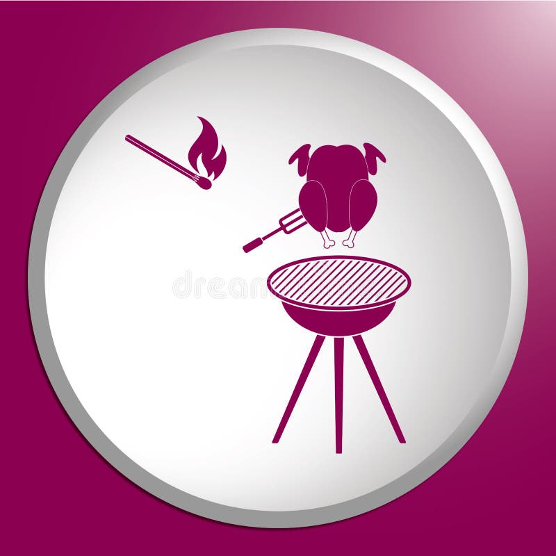 Grilled chicken icon stock vector. Illustration of barbecue - 100943411