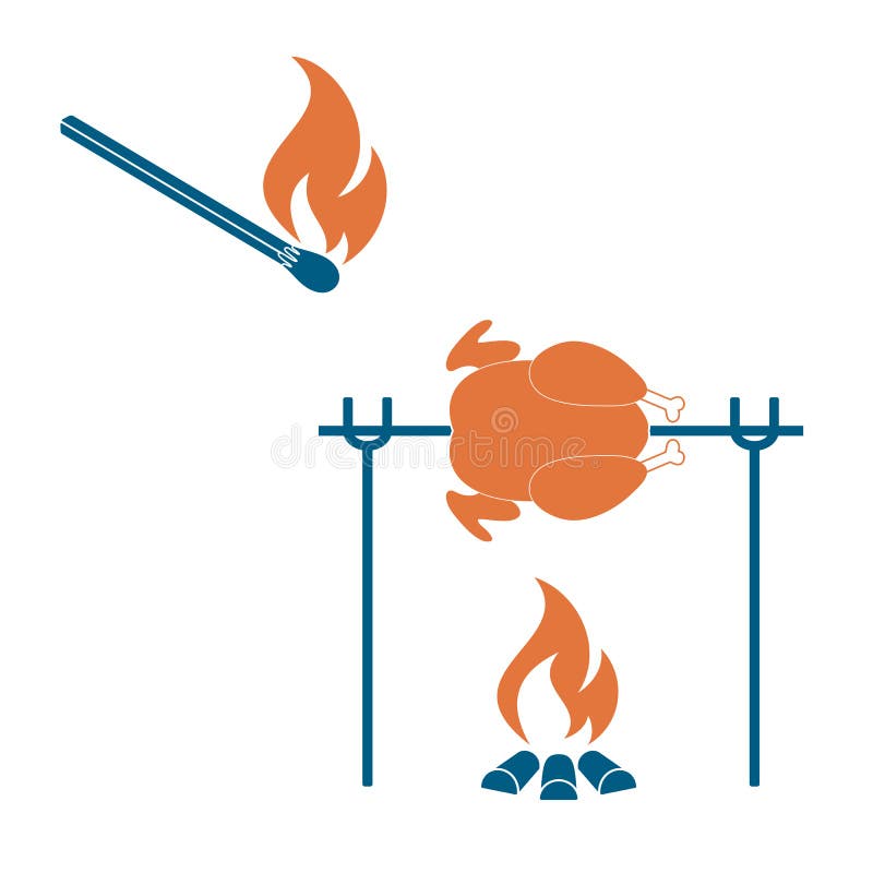 Grilled chicken icon stock vector. Illustration of poultry - 112381700