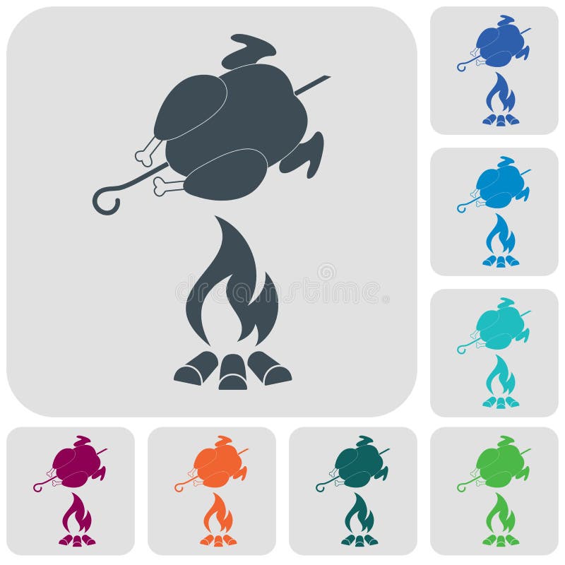 Grilled chicken icon stock vector. Illustration of fried - 118481998