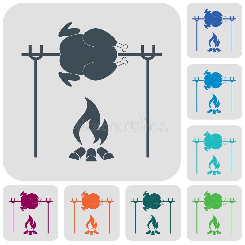 Grilled chicken icon stock vector. Illustration of restaurant - 122017252