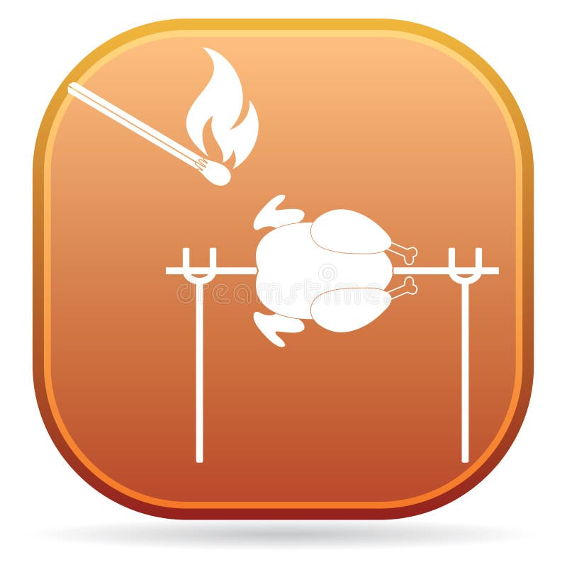 Grilled chicken icon stock vector. Illustration of fork - 125364661