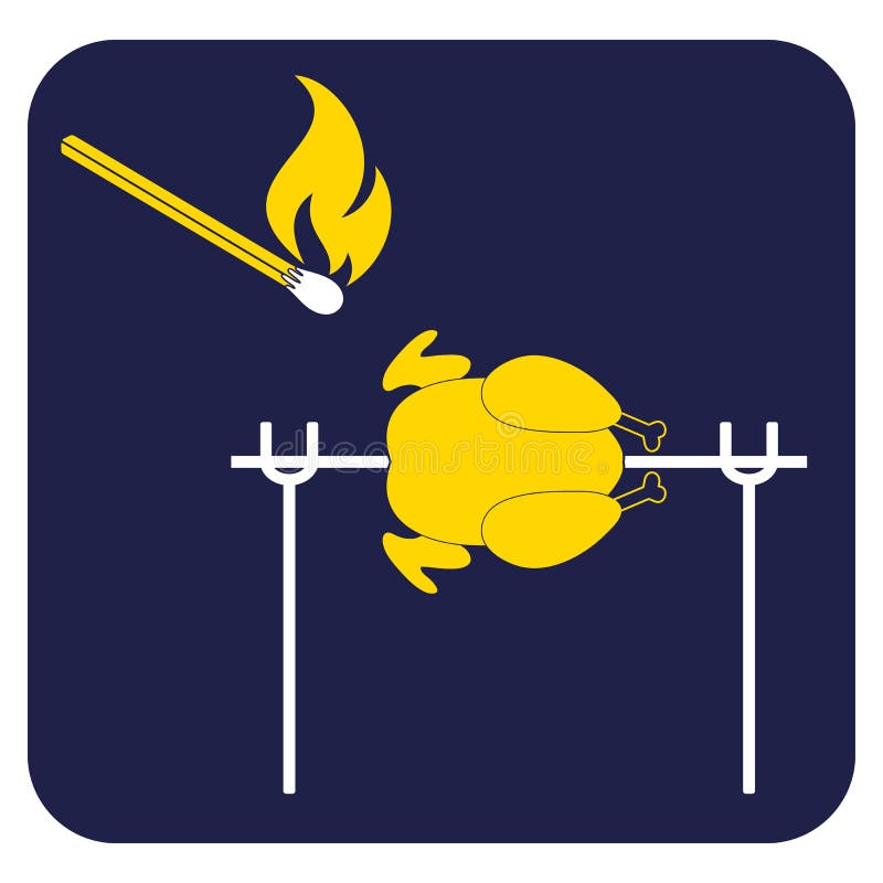 Grilled chicken icon stock vector. Illustration of grilled - 135187206