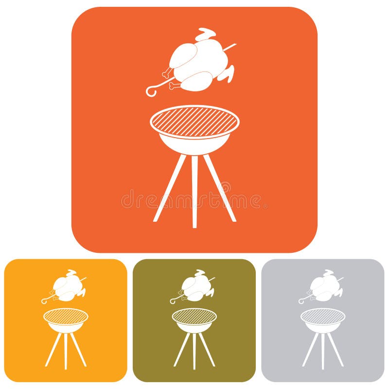 Grilled chicken icon stock vector. Illustration of plate - 88486474