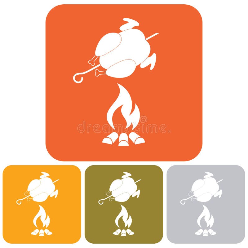 Grilled chicken icon stock vector. Illustration of plate - 89791060