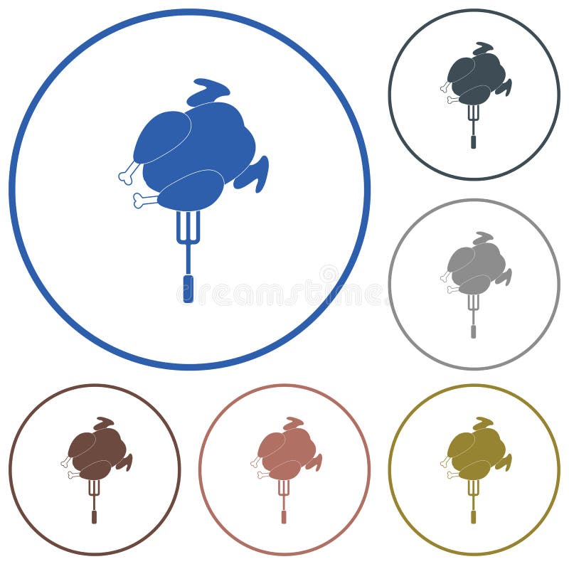 Grilled chicken icon stock vector. Illustration of plate - 97421177