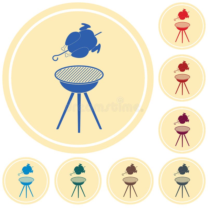 Grilled chicken icon stock vector. Illustration of vector - 114040342