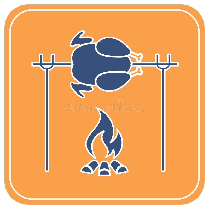 Grilled chicken icon stock vector. Illustration of design - 147631847