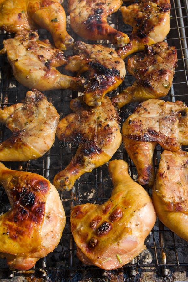 Grilled chicken legs stock image. Image of burning, broiler - 34795883