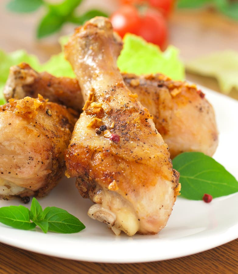Roasted Turkey Legs on White Plate Stock Image - Image of cuisine, meat ...