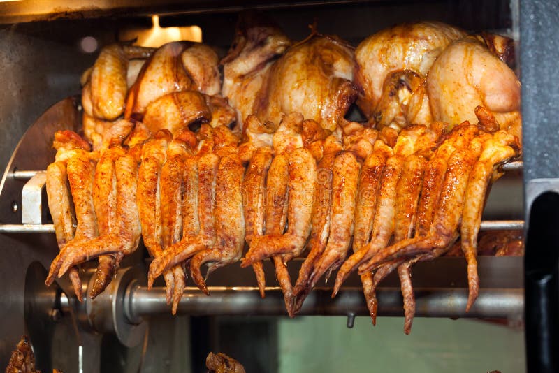 Grilled chicken machine stock photo. Image of grill, food - 80329954