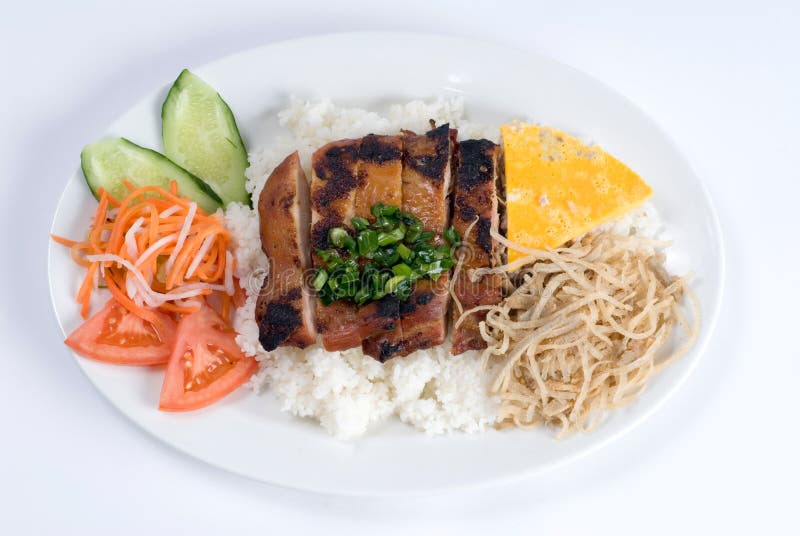 Grilled chicken over rice stock image. Image of asian - 7998135