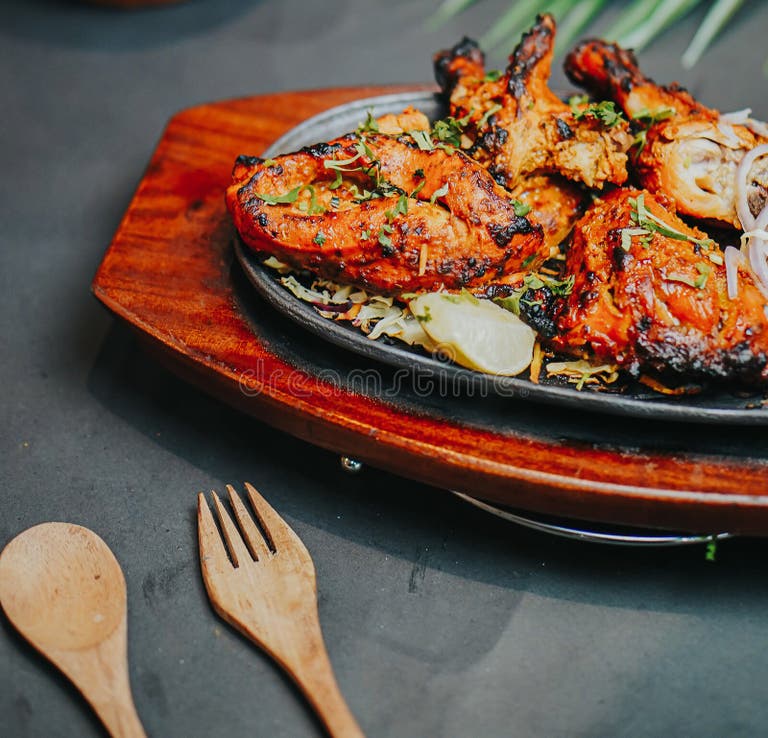 Grilled Chicken plating stock image. Image of chicken - 321913161