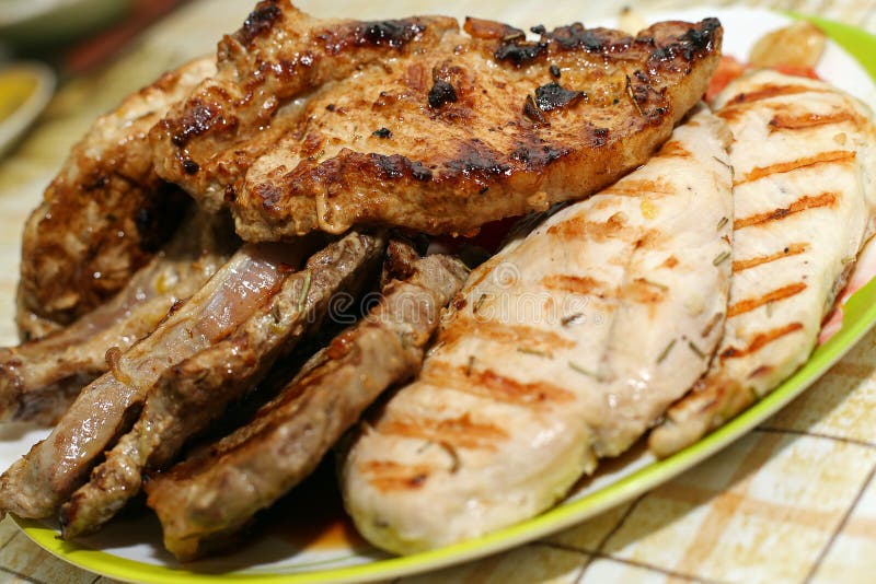 Grilled meat stock photo. Image of fresh, grilled, dinner - 103075768