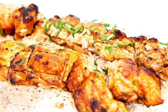 Grilled chicken with rice stock image. Image of onion - 15575623