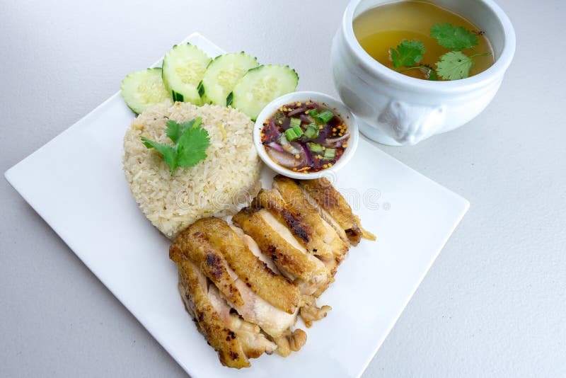 Grilled chicken with rice stock image. Image of natural - 116330157