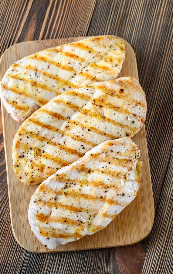 Grilled Chicken on Serving Plate Stock Photo - Image of slice, baked ...