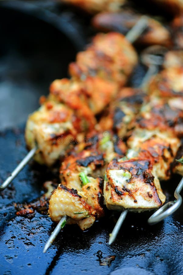Grilled Chicken Shish Tavuk and Naan.selective Focus Stock Photo ...