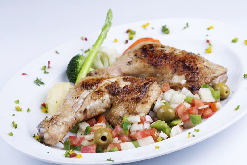 Grilled chicken steak stock image. Image of plate, fried - 60911991