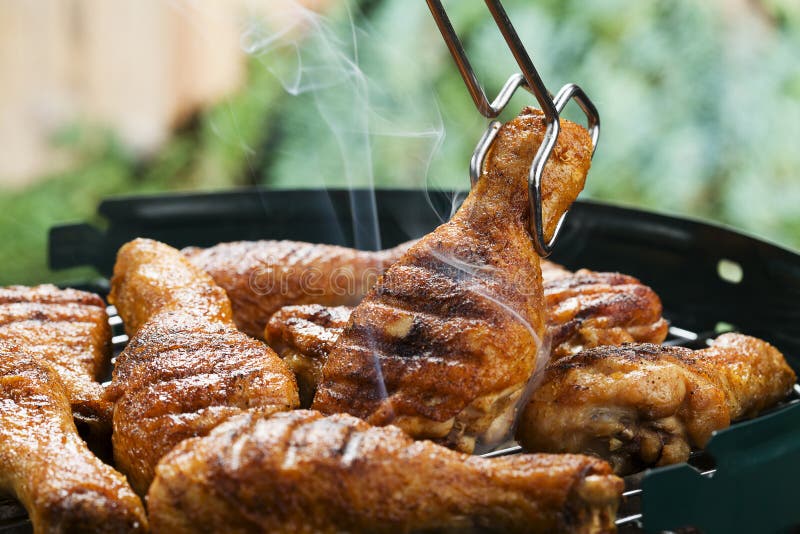 Grilled chicken sticks stock image. Image of barbecue - 190668459