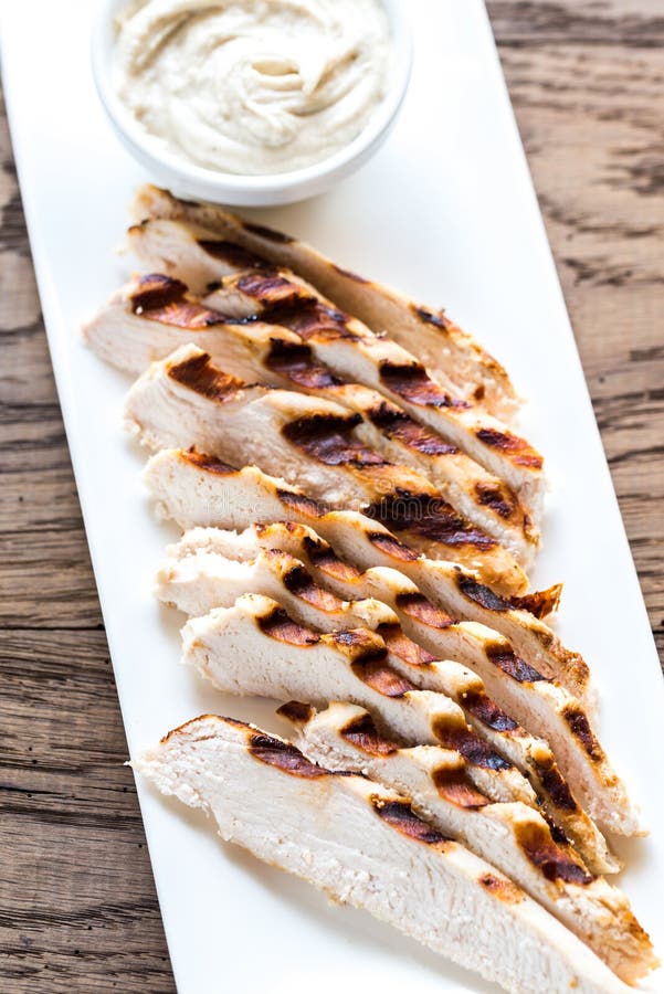 Grilled Chicken with Tahini Sauce Stock Photo - Image of dinner, lunch ...