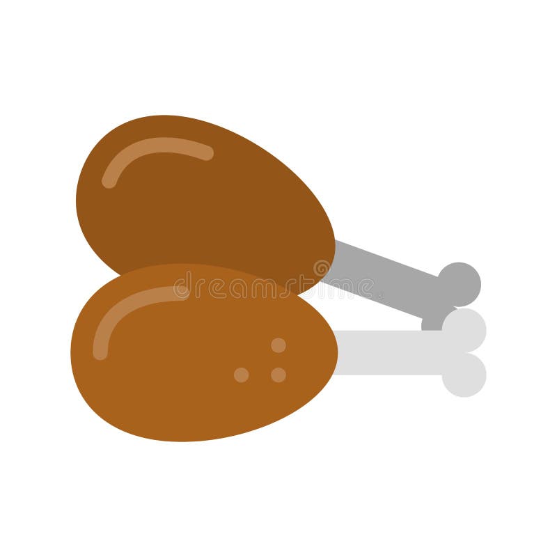 Grilled Chicken Vector, Barbecue Related Flat Style Icon Stock Vector ...