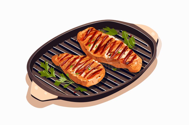 Grilled Chicken Vector Flat Minimalistic Isolated Illustration Stock ...