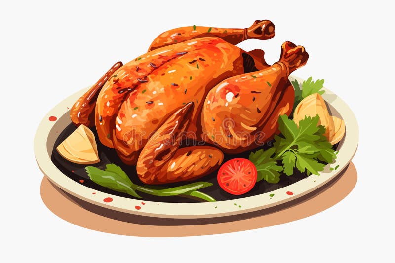Grilled Chicken Vector Flat Minimalistic Isolated Illustration Stock ...