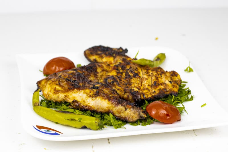 Grilled Chicken with Grilled Vegetables Stock Photo - Image of seafood ...