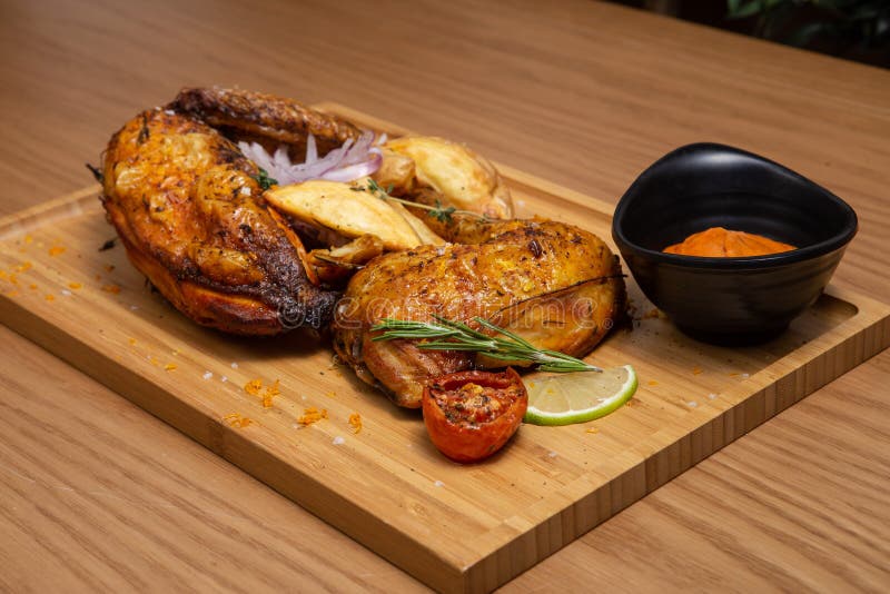 Grilled chicken stock image. Image of grilled, hungry - 266123159