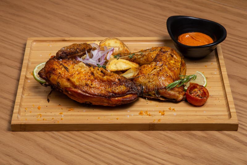 Grilled chicken stock image. Image of quail, background - 266123161