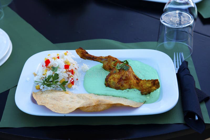 Grilled Chicken Wing in Restaurant Table Stock Photo - Image of dinner ...