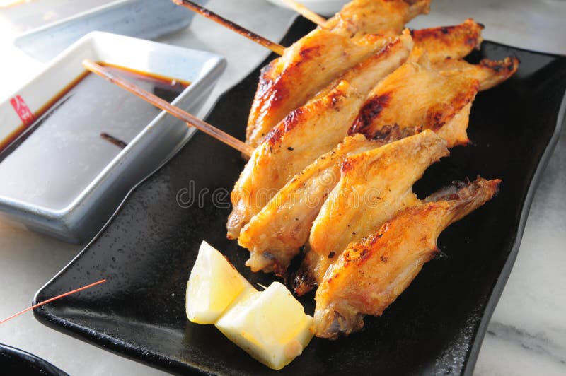 Grilled Chicken Wing Skewer Stock Image - Image of lunch, chicken: 30159823