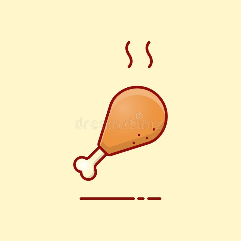 Grilled Chicken Wing Thighs Icon, Vector Illustration Stock Vector ...
