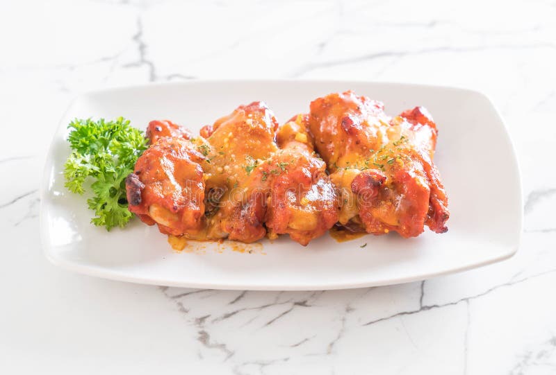 Grilled Chicken Wings with Cheese Stock Image - Image of fried, food ...