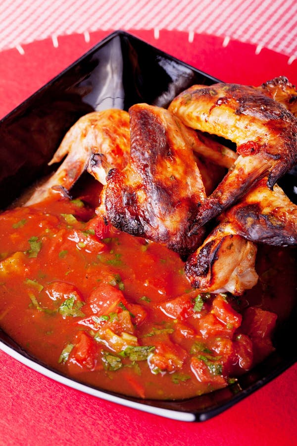 Grilled Chicken Wings with Salsa Stock Image - Image of poultry, studio ...