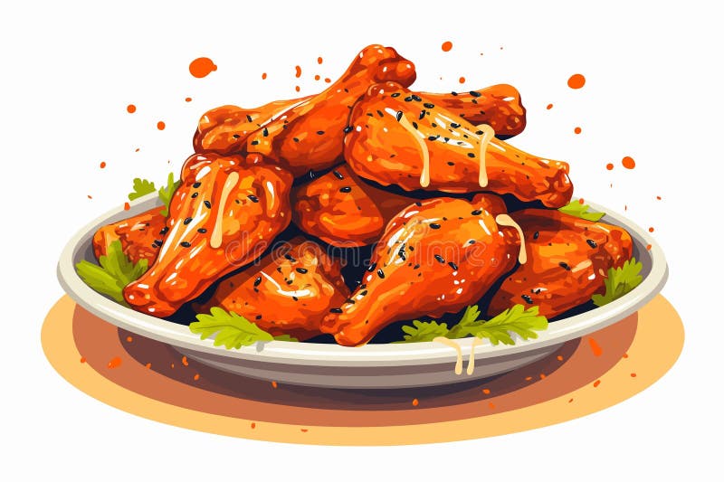 Grilled Chicken Wings Vector Flat Minimalistic Isolated Illustration ...