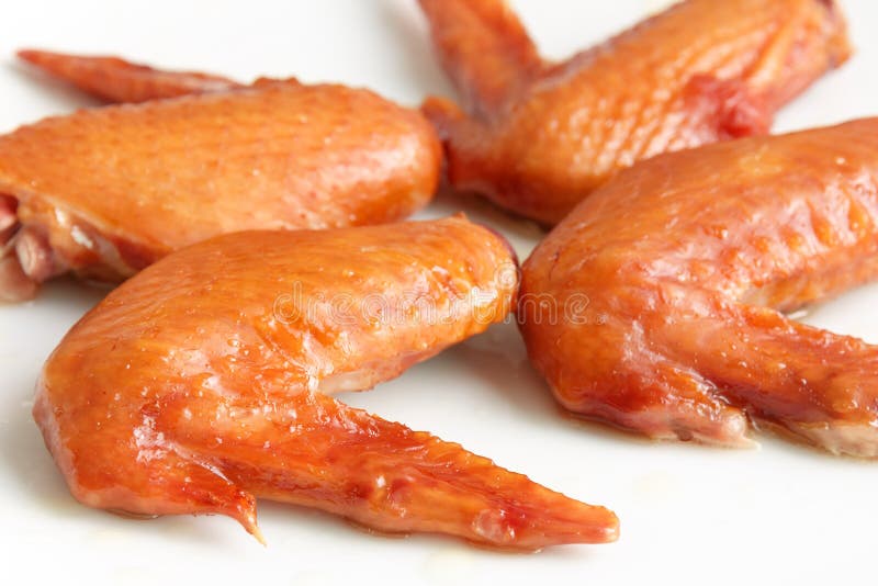 Grilled Chicken Wings on White Background Stock Photo - Image of recipe ...