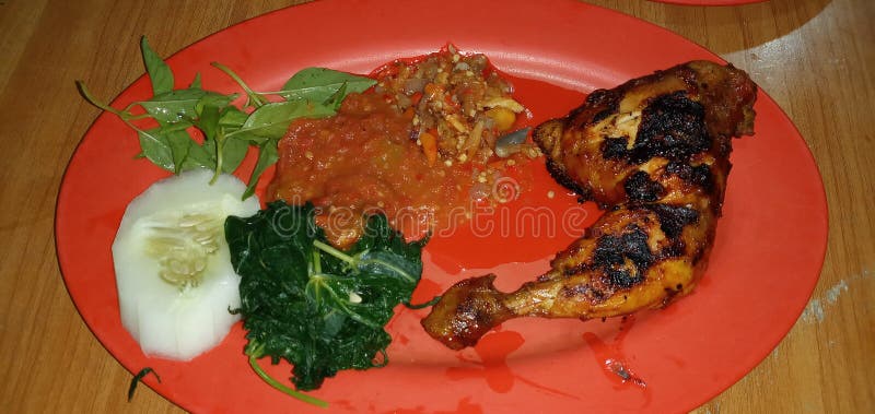Grilled Chiken indonesia stock photo. Image of freshvegetables - 254400654