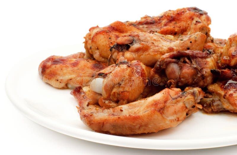 Grilled chiken winglets stock image. Image of lunch, chiken - 10572953