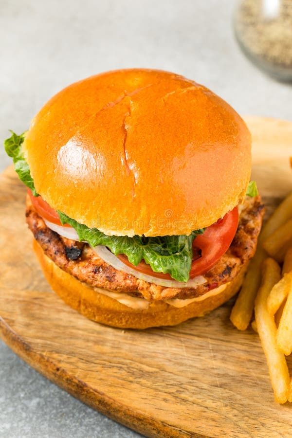Grilled Chipotle Chicken Burger Stock Photo - Image of gourmet, tasty ...